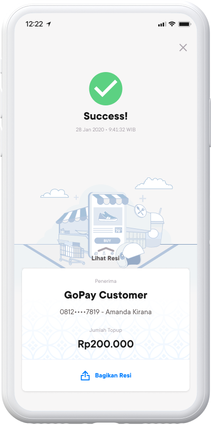 Cara Top Up GoPay lewat Livin' by Mandiri